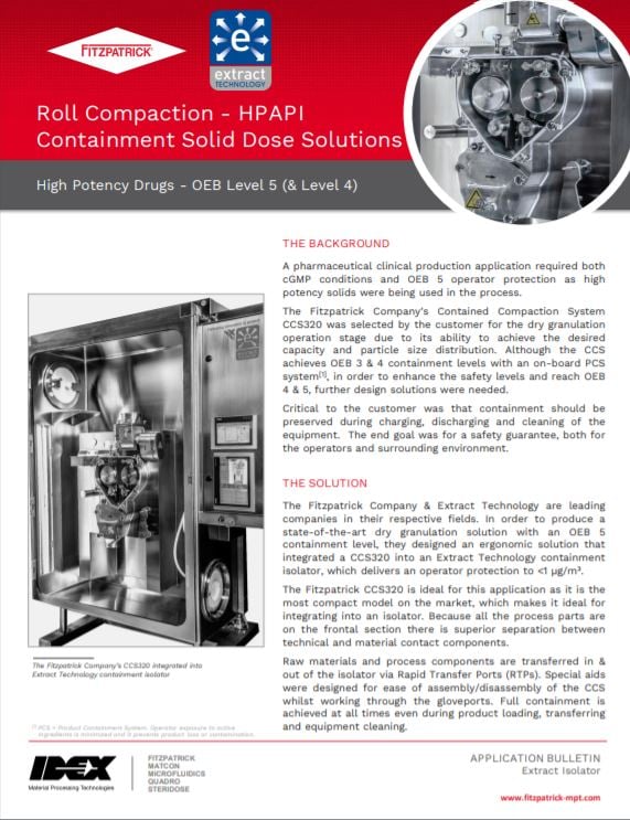 Dry Granulation | HP API Containment Solution for High Potency Drugs